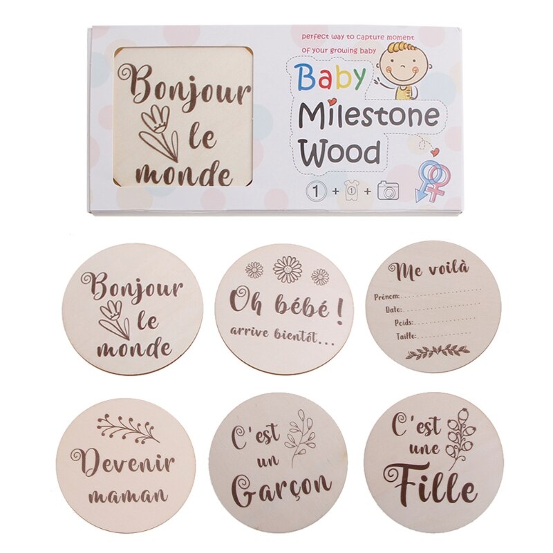 6 Pcs Handmade Baby Milestone Cards Infants Birth ... – Grandado