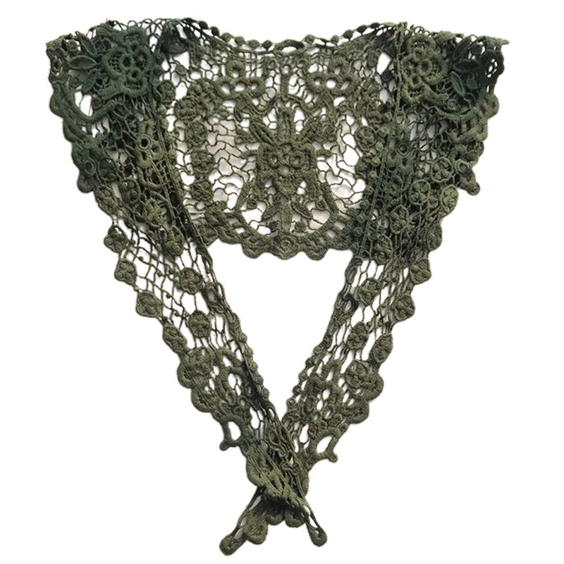 Women Embroidery Floral Lace Triangle Neck Scarf S... – Grandado
