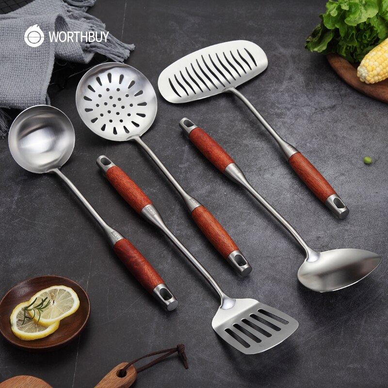 WORTHBUY Cooking Utensils Set 304 Stainless Steel ... – Grandado