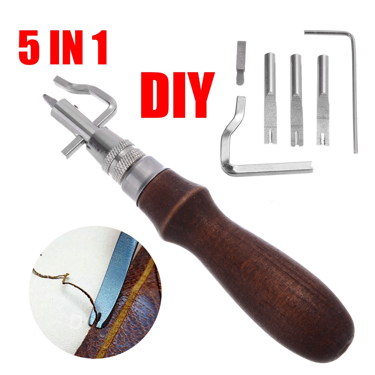 5in1 Leather Stitching Crease Leathercraft Punchin... – Grandado