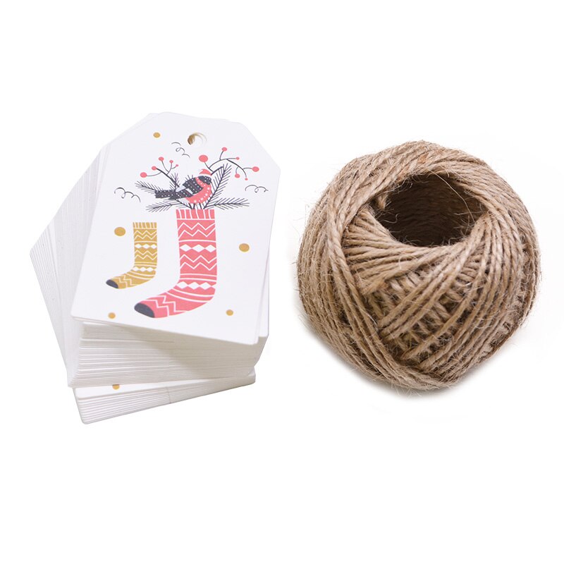 50pcs Xmas Tags Paper wrapping Printed Merry Chris... – Grandado