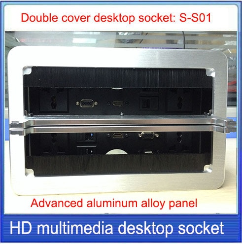 Dubbele borstel cover desktop socket/Aluminium soc... – Vicedeal
