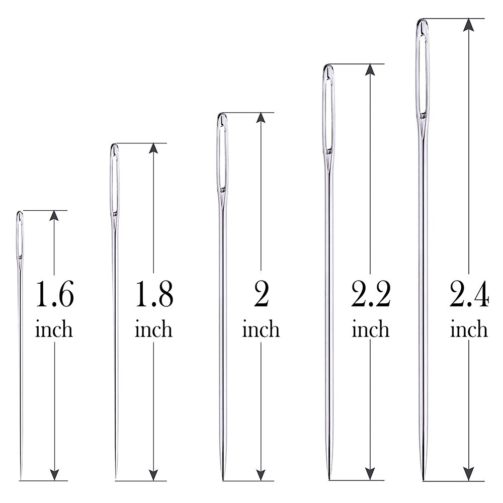 25 Large Eye Stitching Needles - 5 Sizes Big Eye H... – Vicedeal