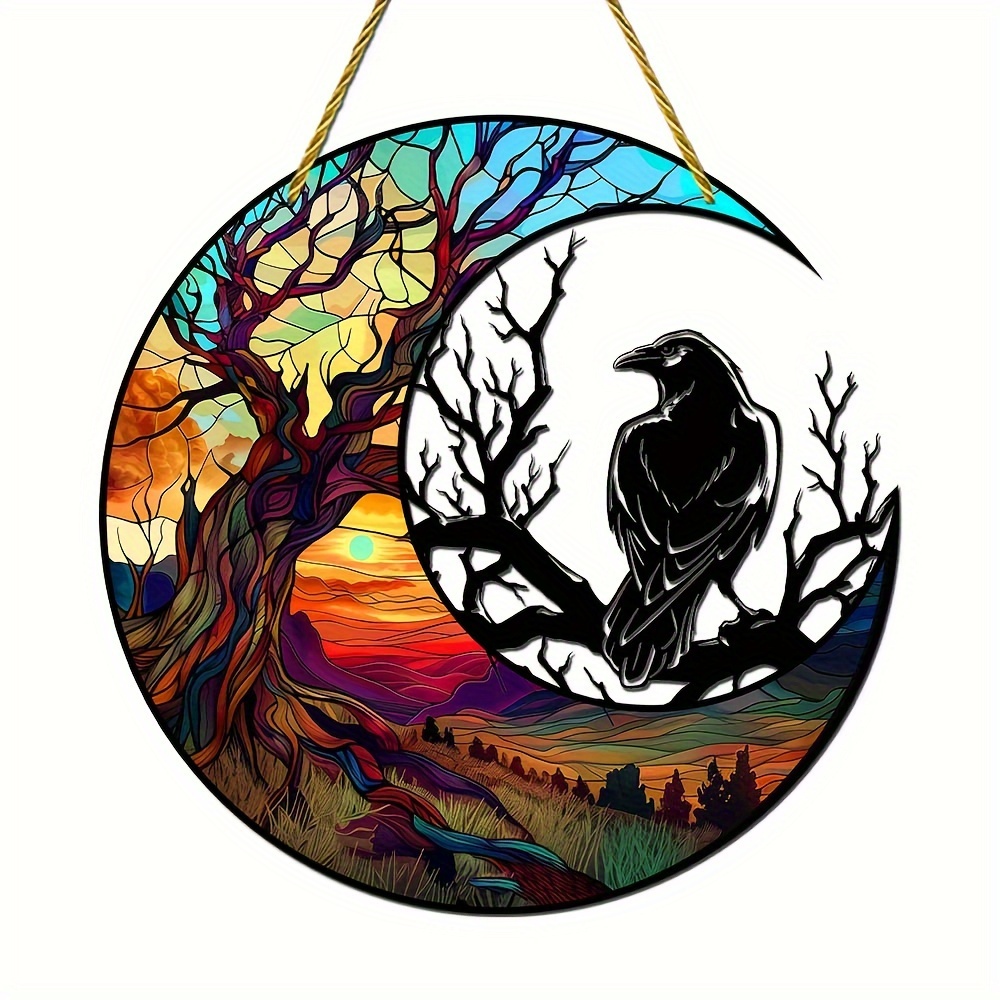 Raven Sun Catcher Decorative Sign&Plaque-Acrylic W... – Grandado