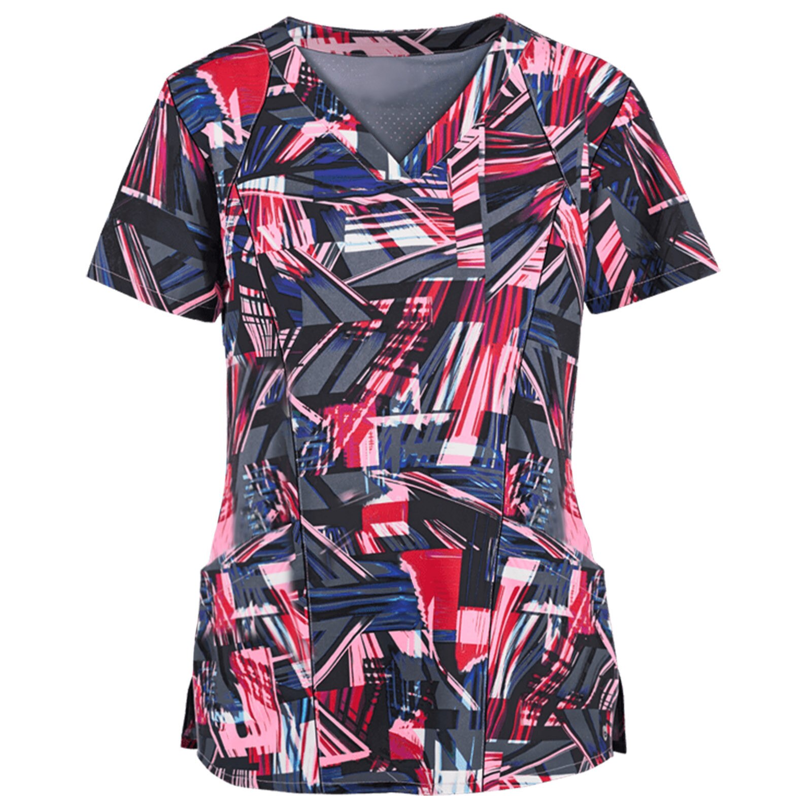 Nurse Uniform Women Short Sleeve V-neck Tops Worki... – Grandado