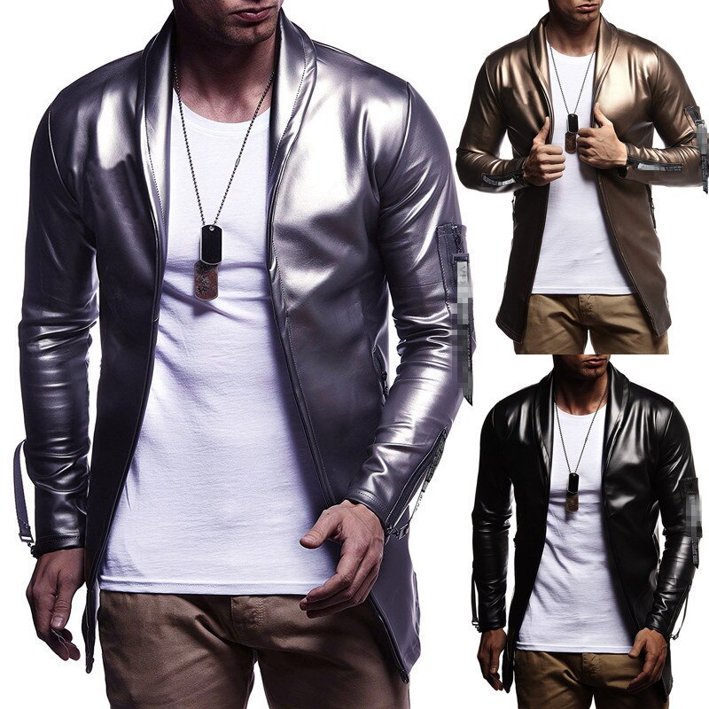Night Club Leather Jacket Men Slim Fit Motorcycle ... – Grandado