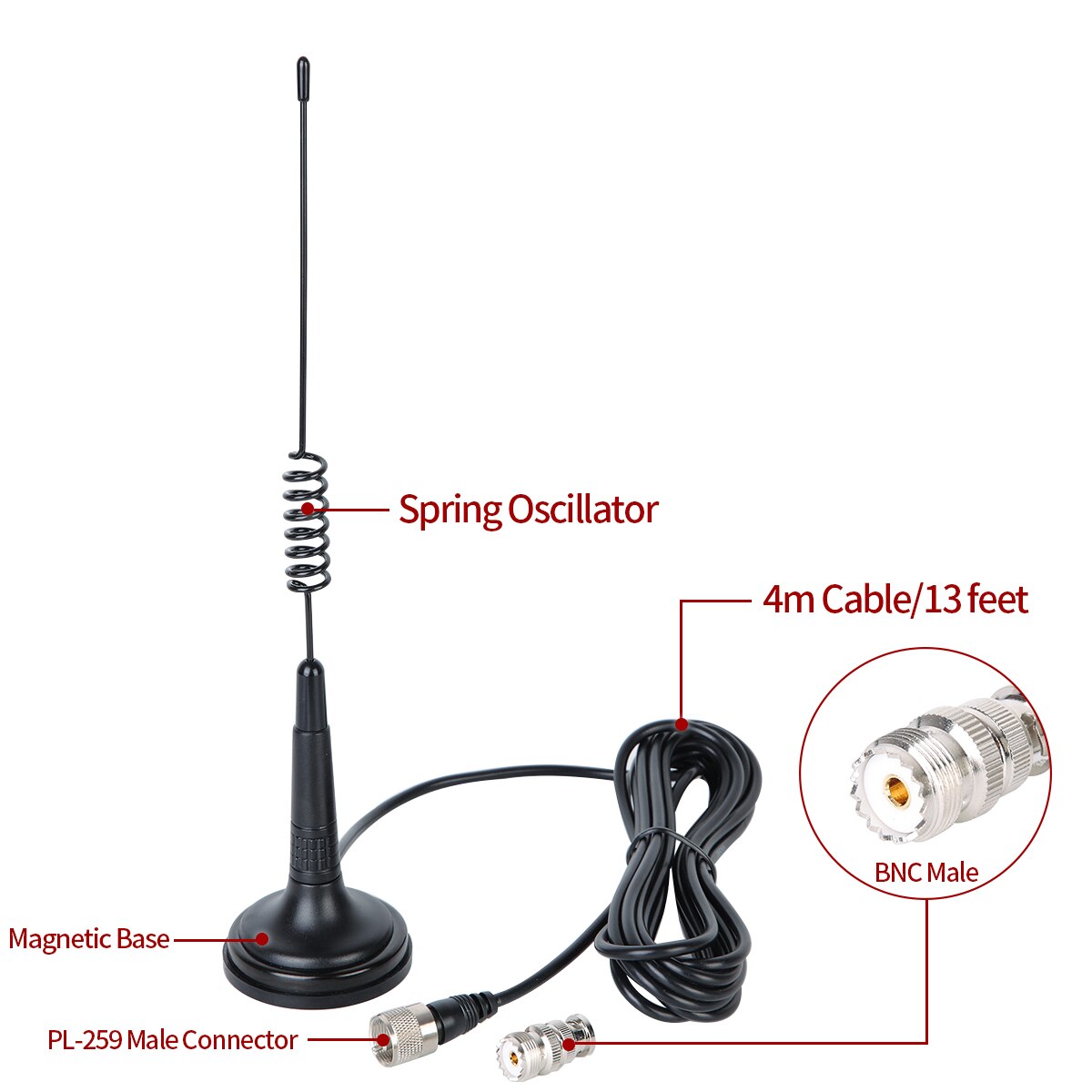 ABBREE CB Antenna 27MHz for Handheld CB Radio Full... – Grandado