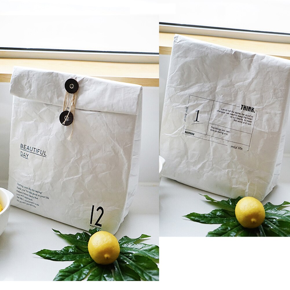 Brown Paper Cooler Bag Printed Kitchen Storage Reu... – Vicedeal