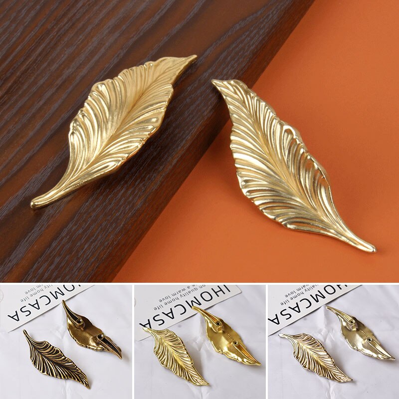 Gold Tree Leaf Handles Furniture Kitchen Cabinet K... – Grandado