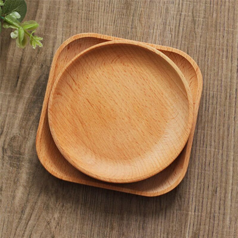1Pcs Wooden Plate Wood Saucer Fruit Dishes Saucer ... – Grandado