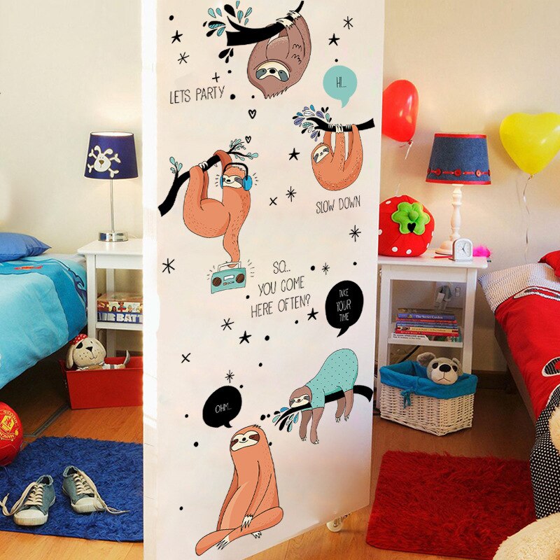 Creativity Cartoon Sloth wall stickers Vinyl DIY w... – Grandado