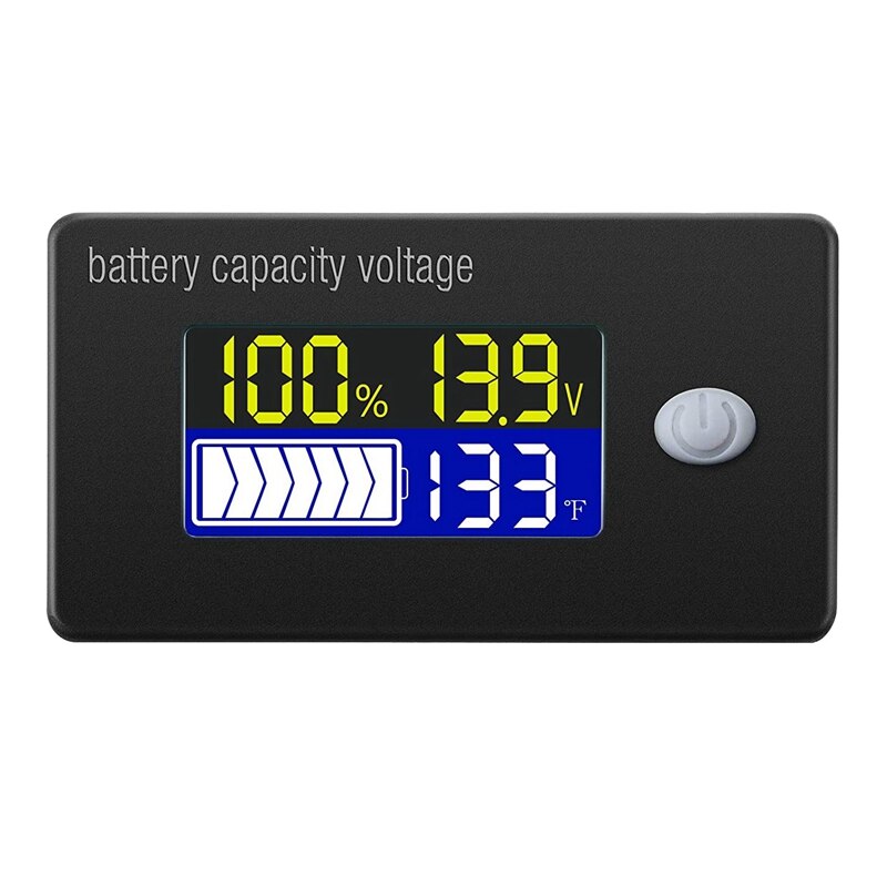 Battery Capacity Voltage Meter with Temperature Sensor 12V 72V Lead ...