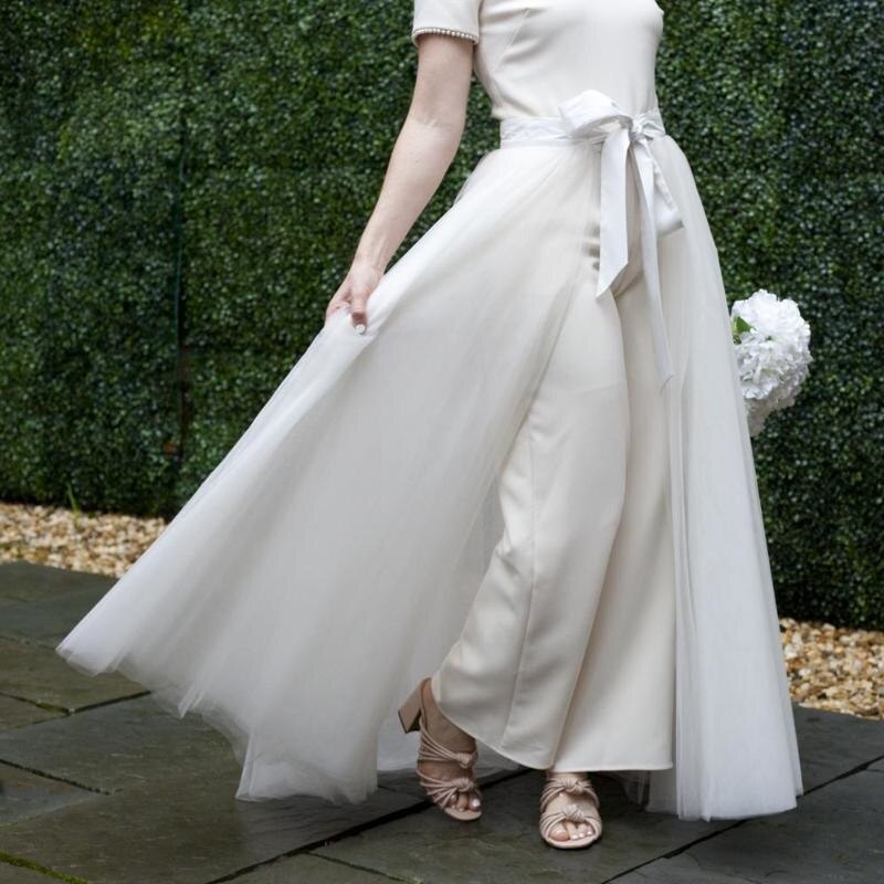 Bruid Tule Rok Wit Afneembare Rok Satijn Tailleban... – Vicedeal