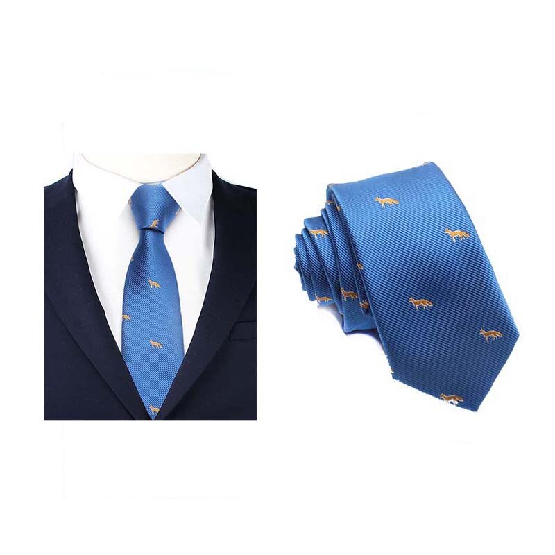 WindJ Polyester Necktie Men Wolf Catoon Blue Navy ... – Grandado