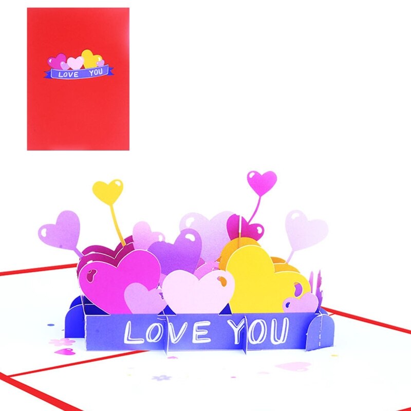 XXFA I Love You Heart 3D Pop Up Card Mothers Valen... – Grandado