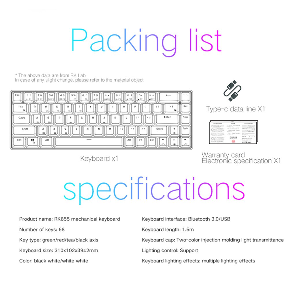 Blue Red Brown Switch Keyboard 68 Keys Dual Mode B... – Grandado