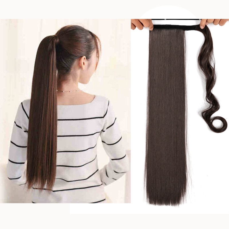 Clip sintético liso sedoso de 22 pulgadas con cord... – Vicedeal