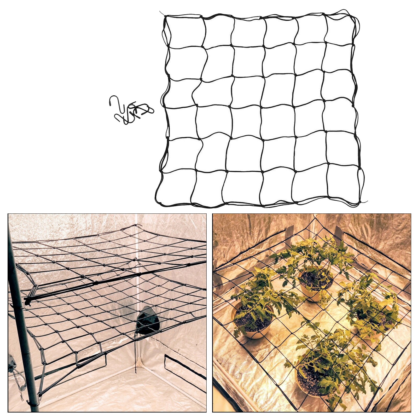 Grow Net Trellis Netting Grow Tent Net w/Hooks for... – Grandado