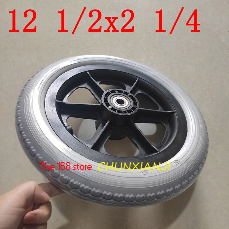 Wheelchair Accessories Rear Solid Wheel 12 Inch PU... – Grandado