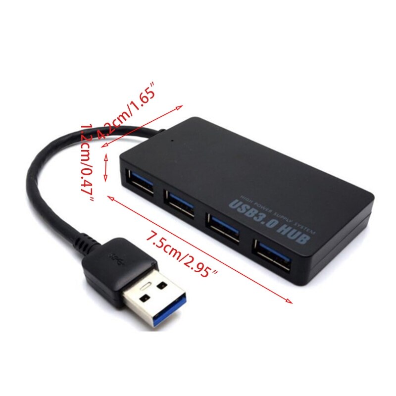 4-Port USB 3.0 Hub 5Gbps Portable Compact for PC L... – Vicedeal