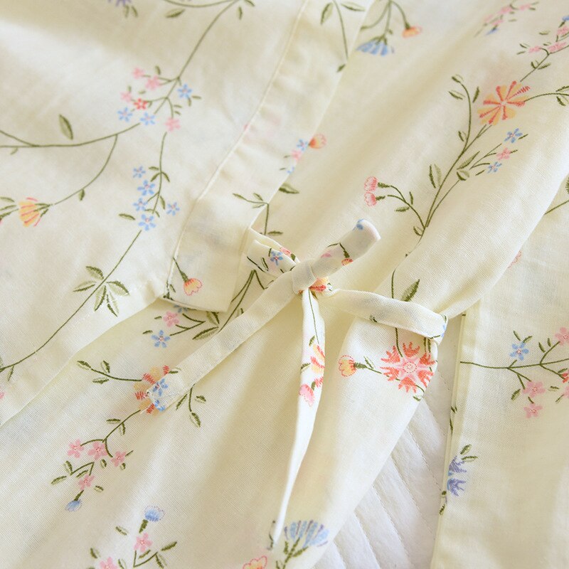 Flower Gauze Cotton Kimono Set Spring Summer Thin ... – Grandado