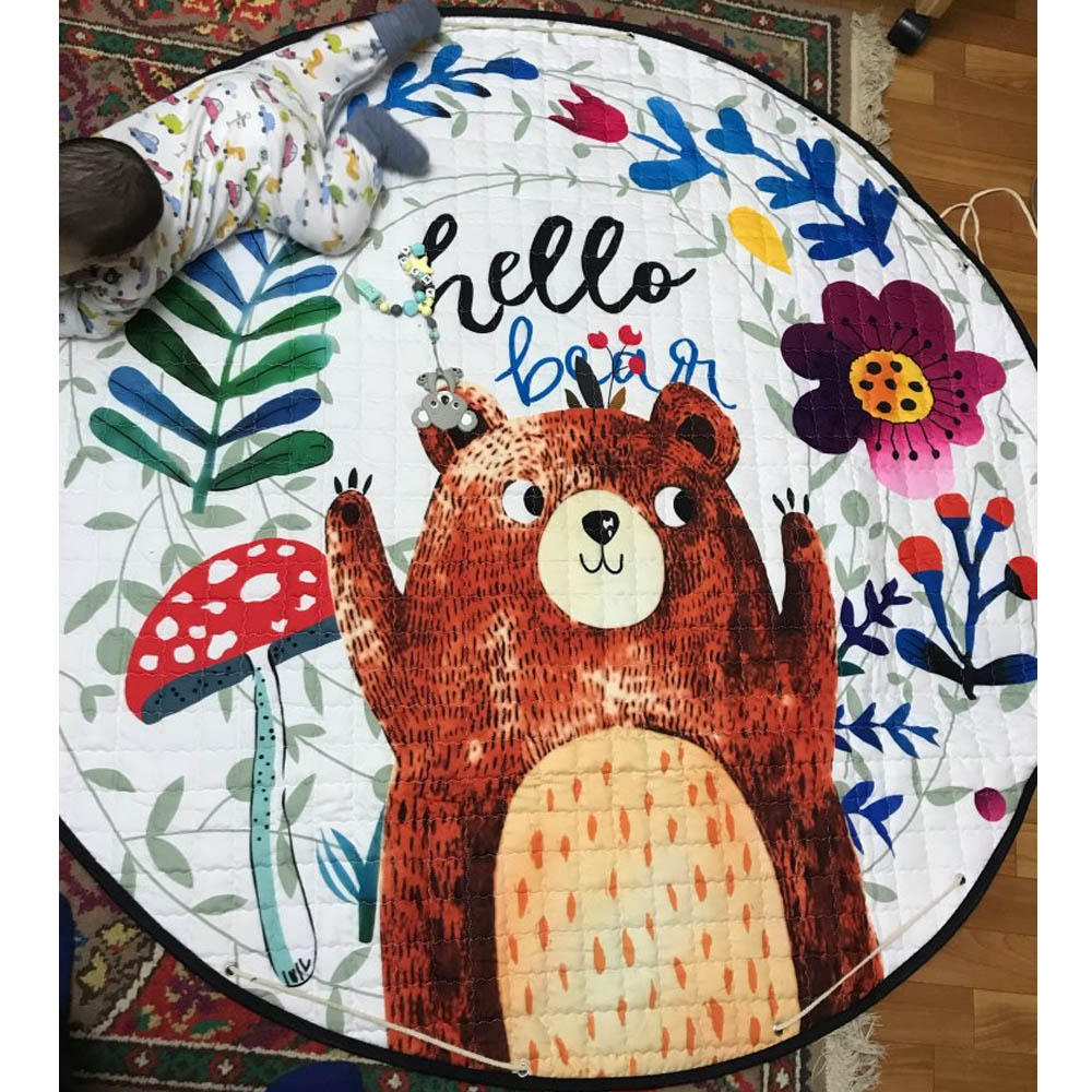Kids Play Rug Cute Cartoon Bear Rug Backing Great ... – Grandado