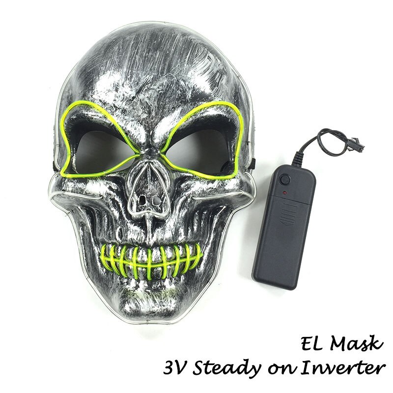 Halloween Scary Party Skull Mask Neon Light Colorf... – Vicedeal
