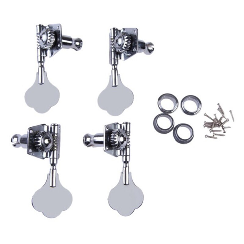 4Pcs Silver Bass Tuning Pegs Tuner 2R2L Open Type ... – Vicedeal