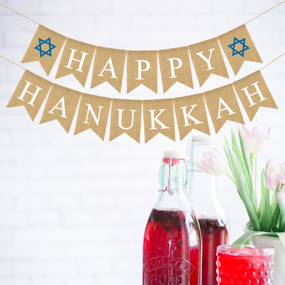 HAPPY HANUKKAH Letters Bunting Banner Decoration L... – Grandado