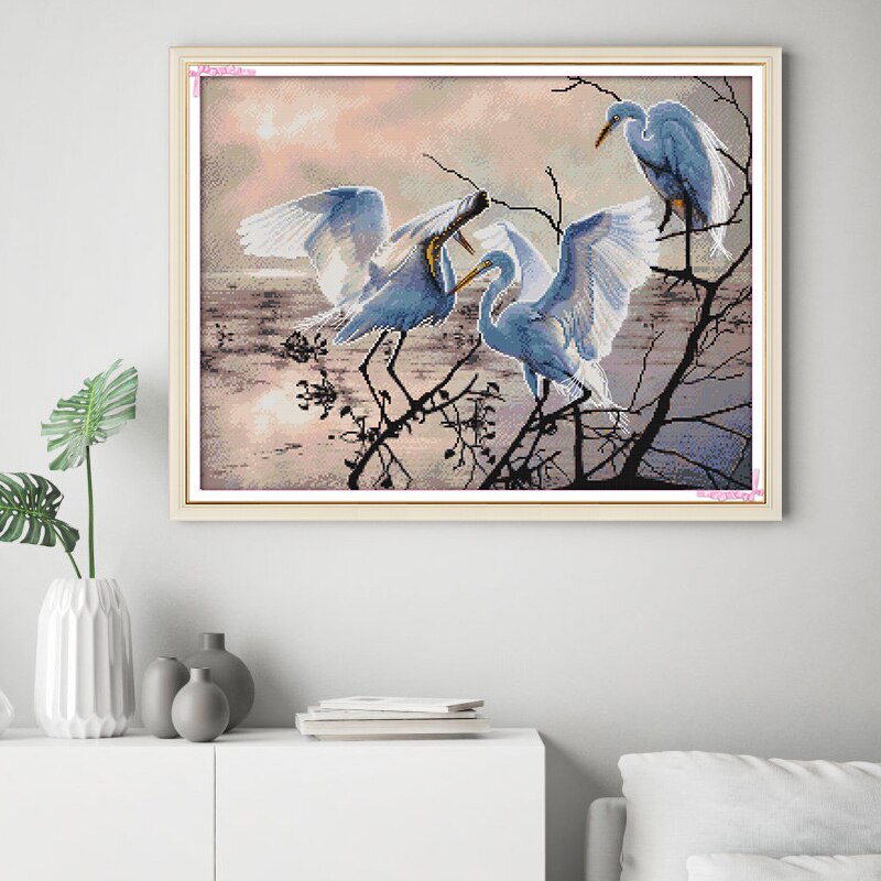 Three Egrets Patterns Cross stitch kits DMC Needle... – Grandado