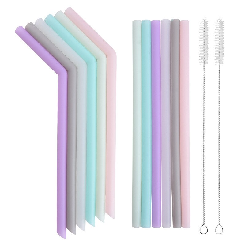 12Pcs Reusable Silicone Drinking Straws Set, Extra... – Vicedeal