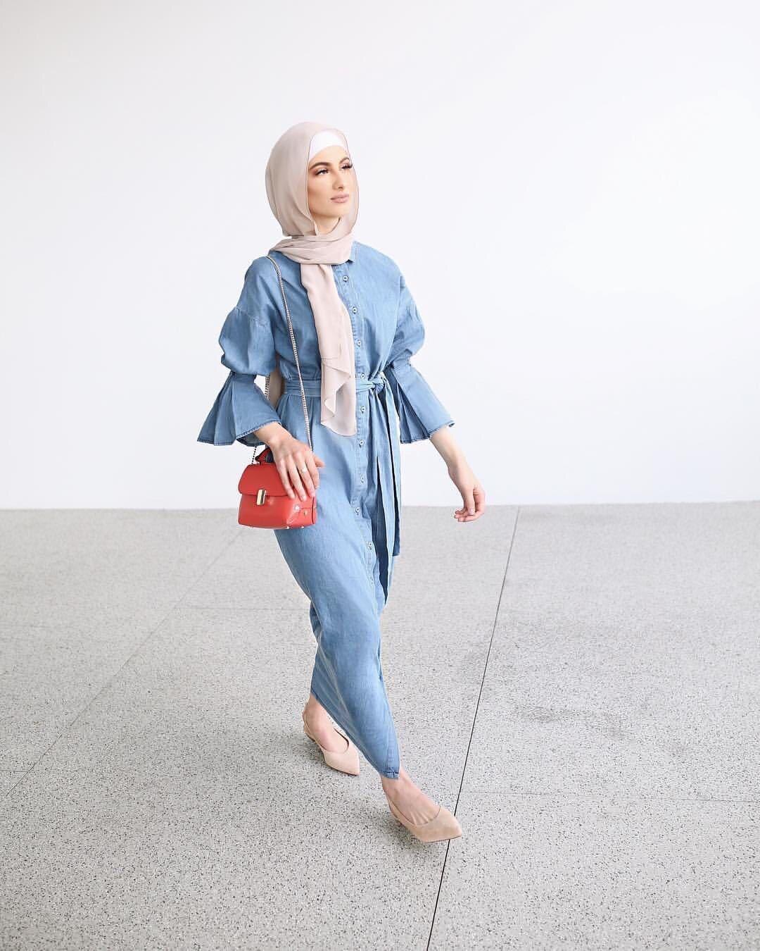 Denim Kaftan Dubai Abaya Kimono Muslim Hijab Dress... – Grandado