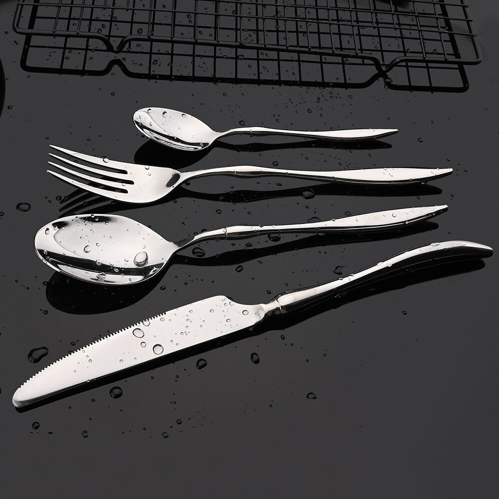 1/2/4/6Set Flatware Cutlery Set Silver Dinner Clas... – Grandado