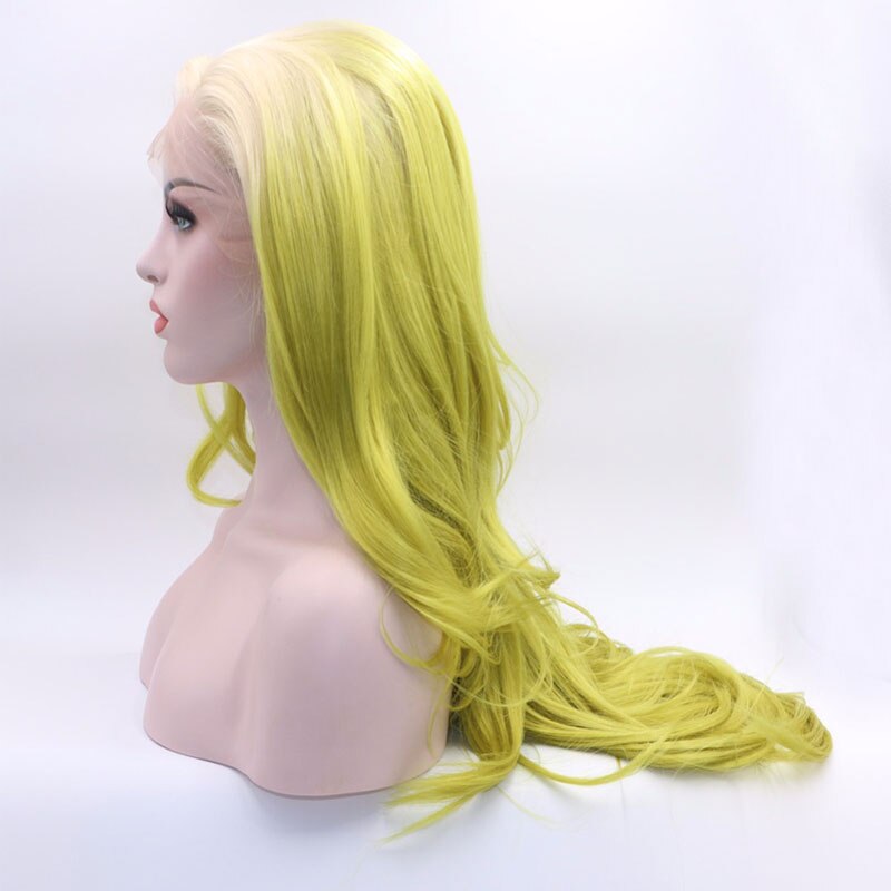 Bombshell White Ombre Green Natural Wave Synthetic... – Vicedeal