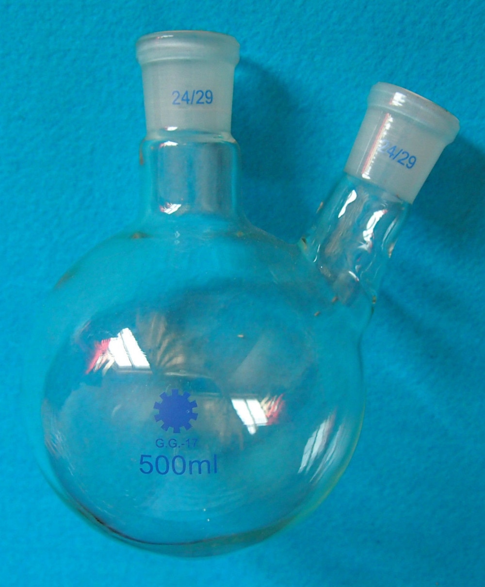 500ml,2-Neck,24/29,Round Bottom Glass Flask,Two Ne... – Grandado
