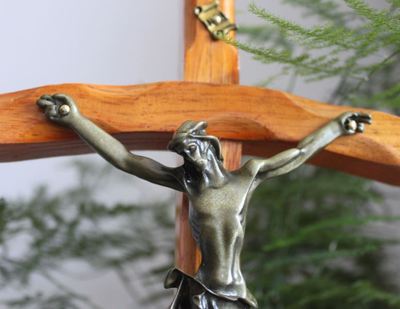 Catholic handicraft wood curved cross decoration, ... – Grandado