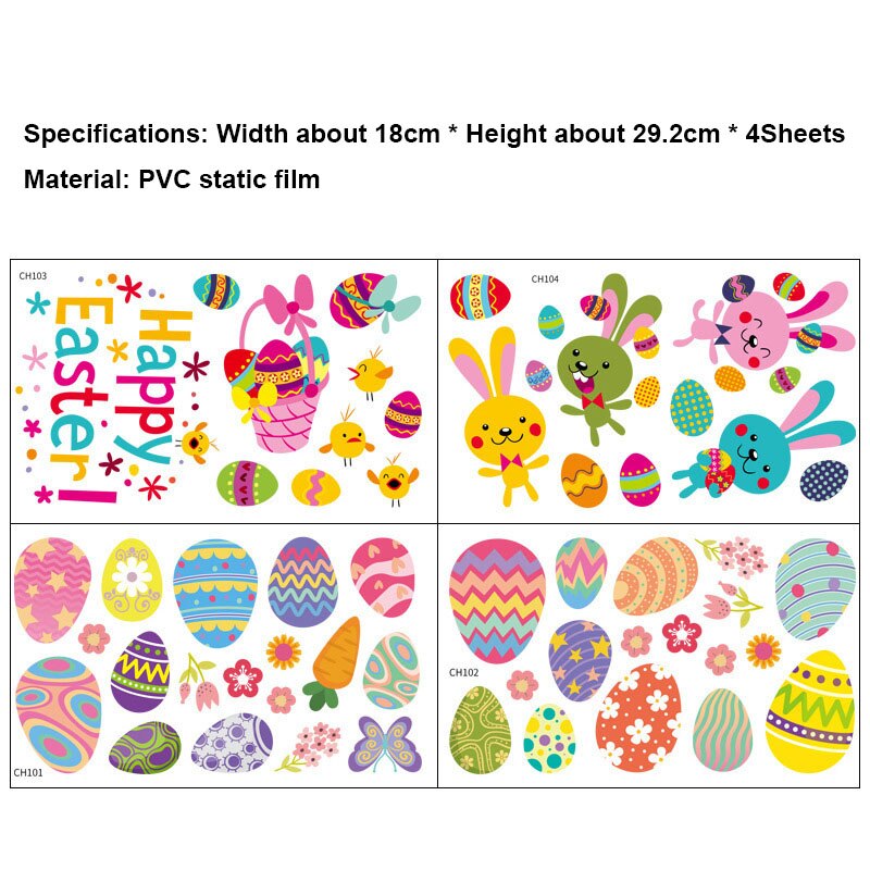 2022 Cartoon Egg Bunny Room Wall Stickers For Home... – Grandado