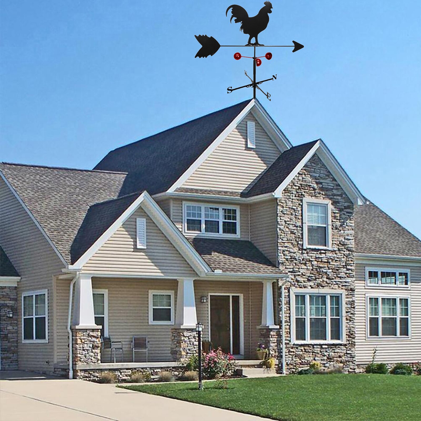 Weathervane Wind Direction Indicator Farm Scene Me... – Grandado