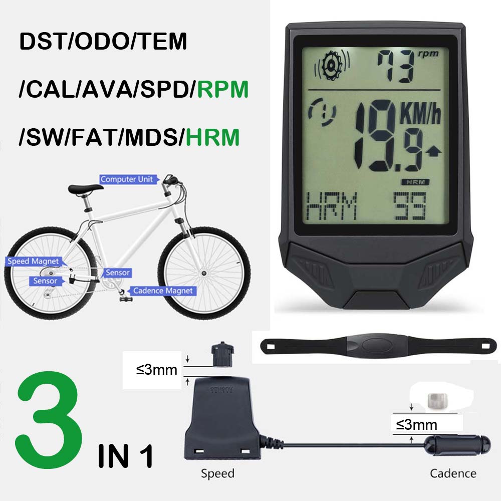 Wireless Bicycle Odometer Multifunctional , Heart ... – Grandado
