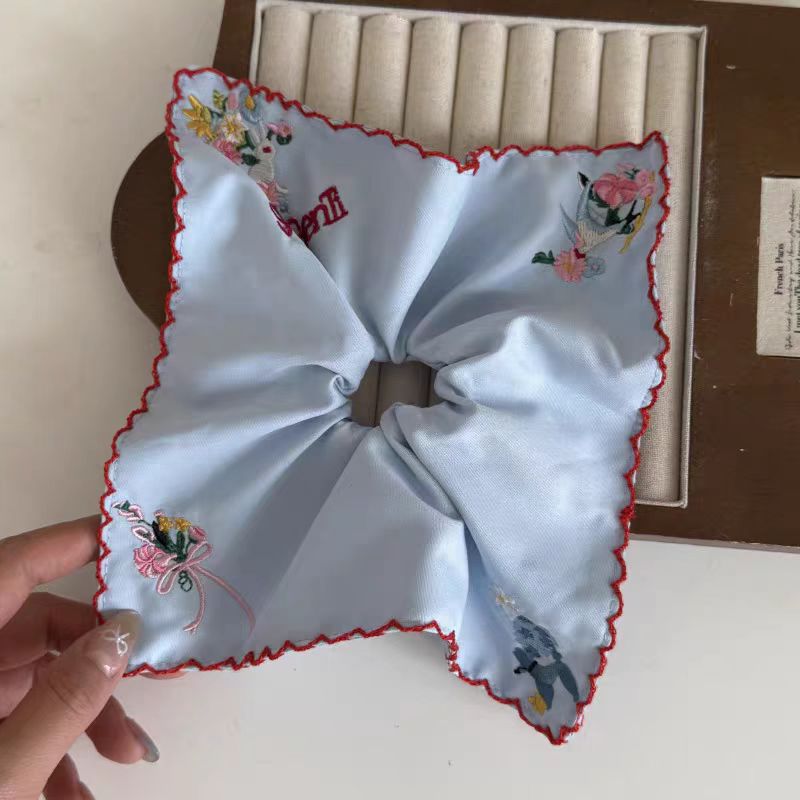 Embroidered Bow Claw Square Scarf Large Intestine ... – Grandado