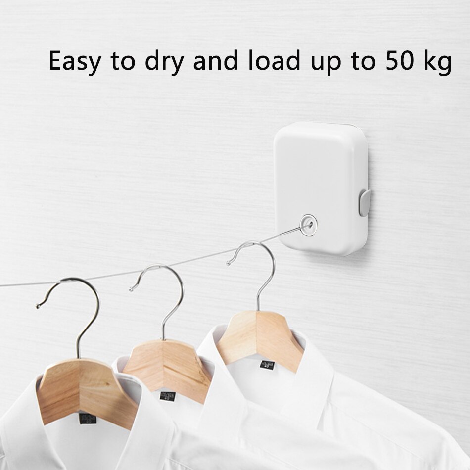 2M Retractable Clothesline Wall-Mounted Indoor Out... – Vicedeal