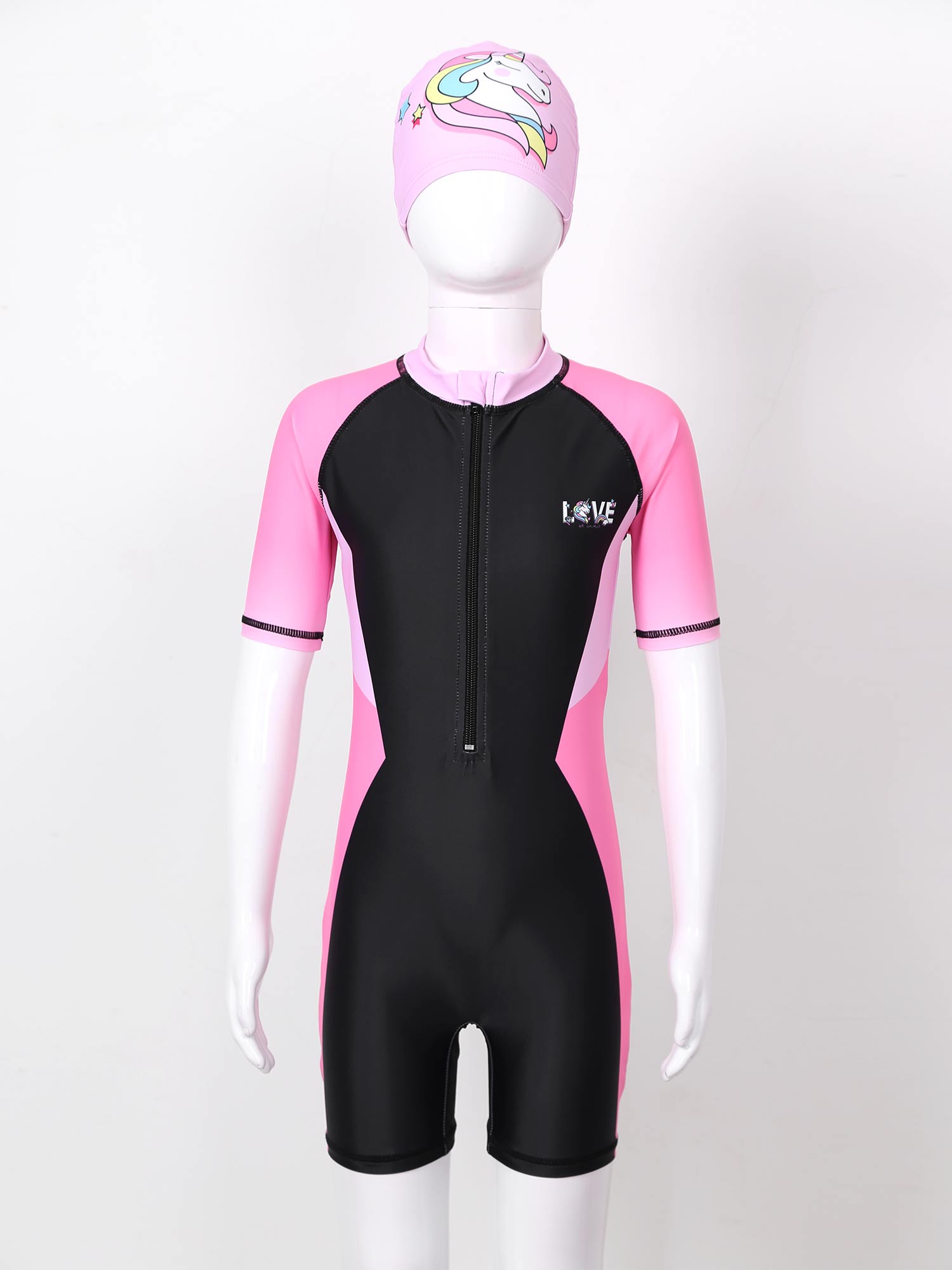 Girls One Piece Rash Guards Swimming Suit Kids Sho... – Grandado