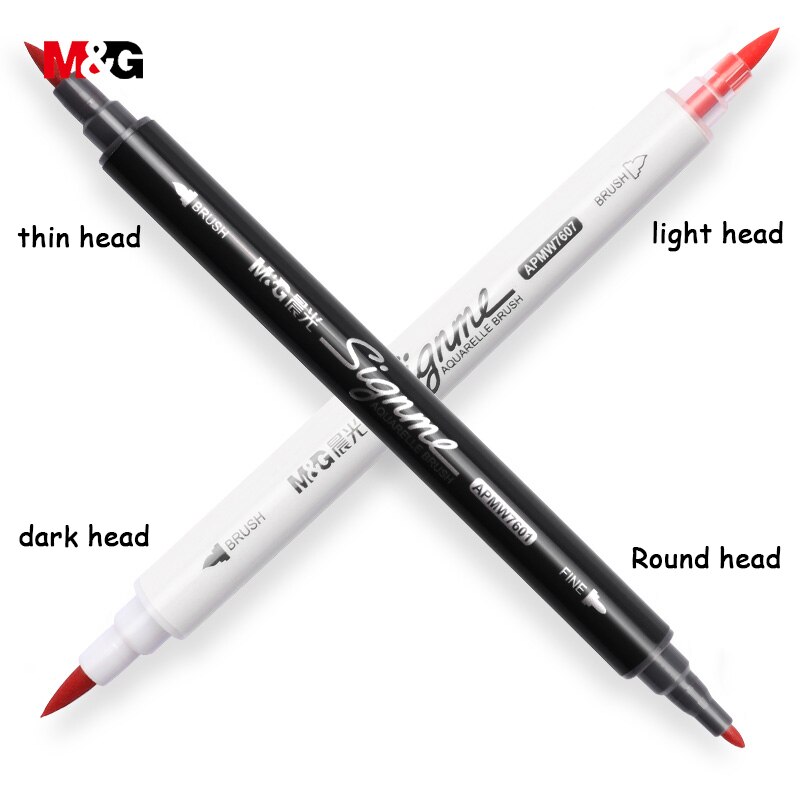 M & G twee hoofd aquarel brush marker pennen v... – Grandado