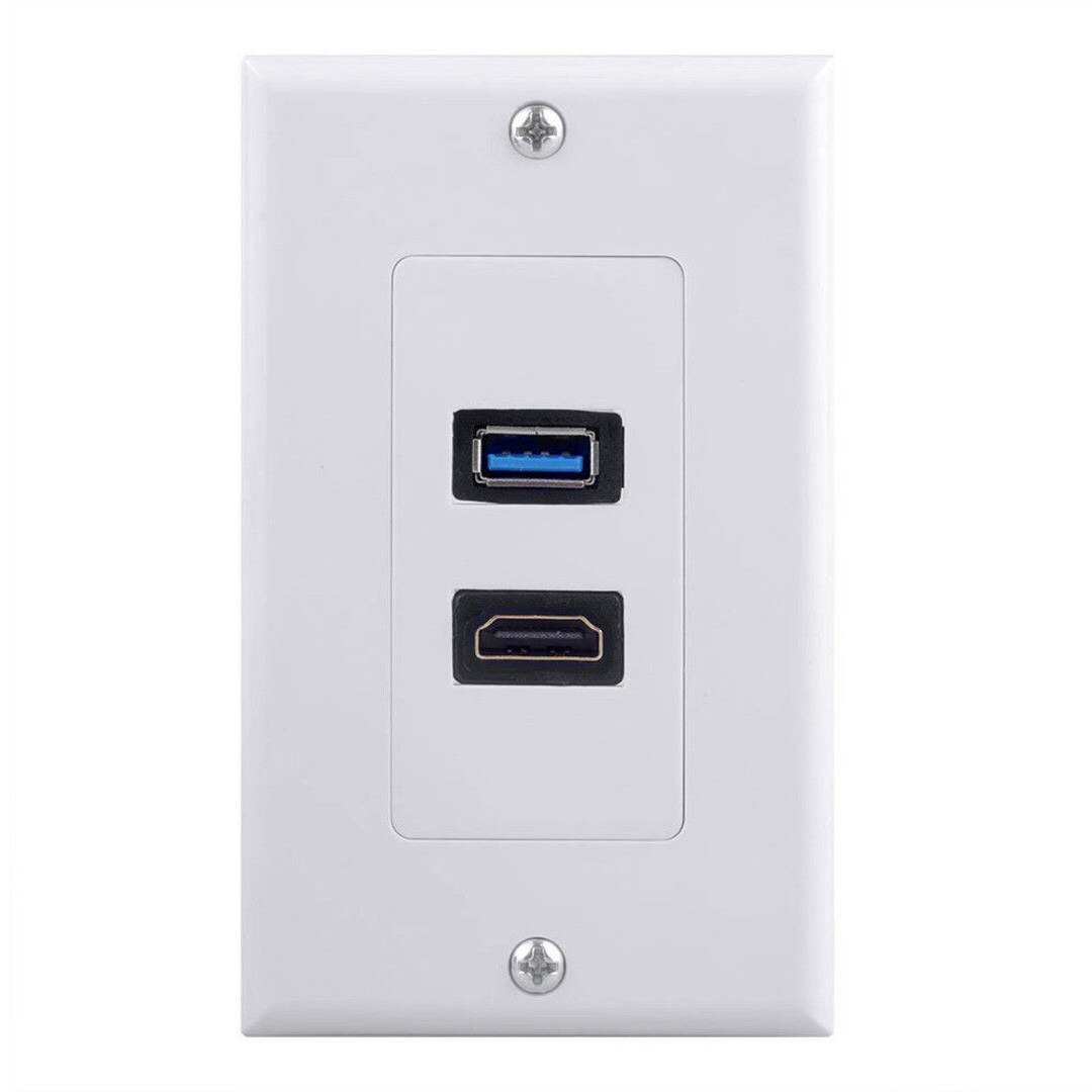 SHGO-1x 2Port HDMI+USB 3.0 Female Wall Face Plate ... – Grandado