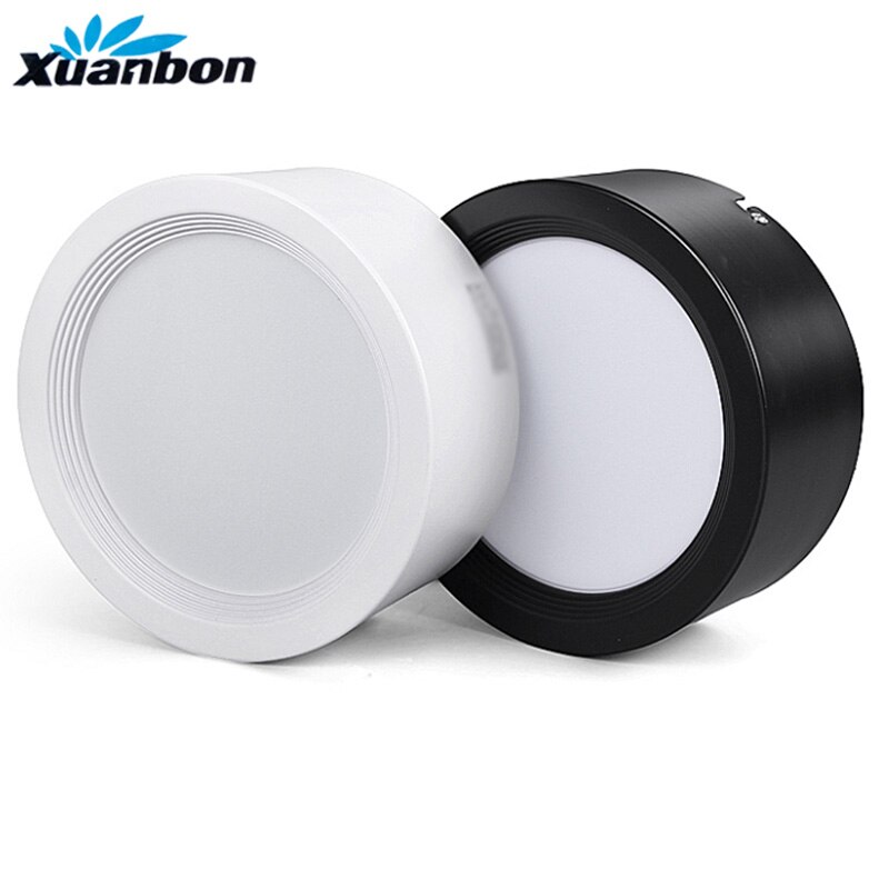 White Black 5W 10W 15W 20W LED Aluminium Round pan... – Grandado