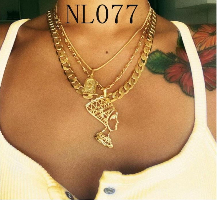 Hip Hop Gold Color Pharaoh Portrait Coin Pendant N... – Grandado