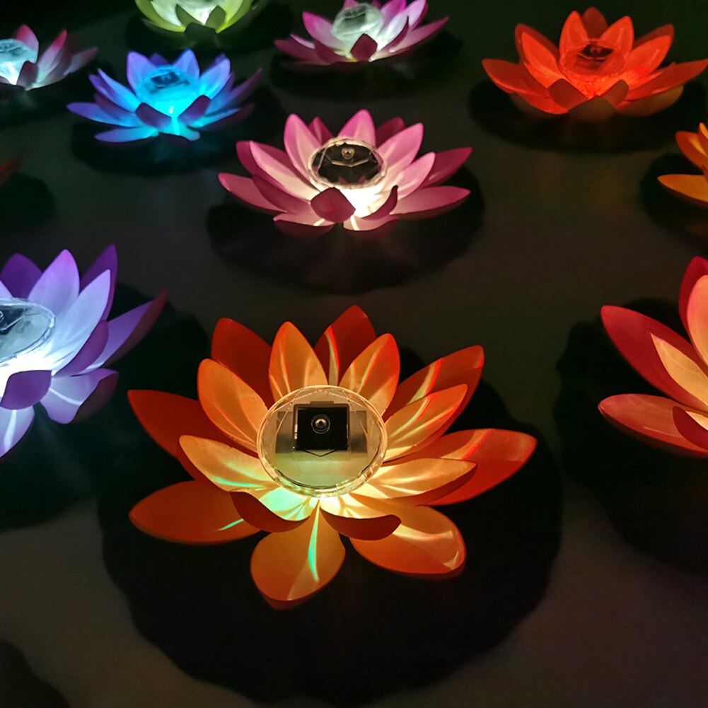 Solar LED Flower Light, 1pcs Artificial Lotus Shap... – Grandado