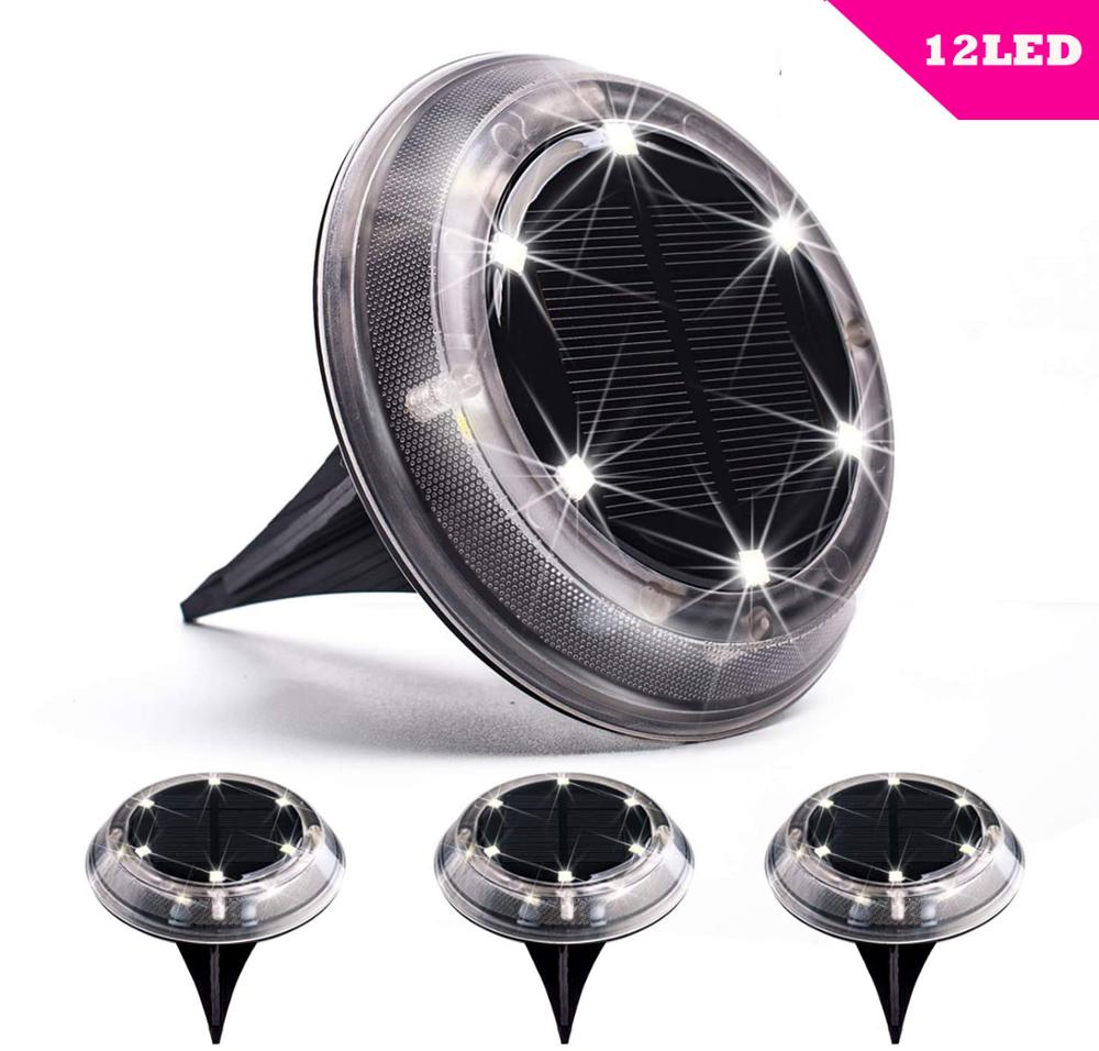 4Pack Solar Ground Lights Outdoor Solar Disk Light... – Grandado