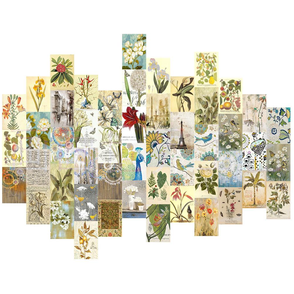 50PCS Vintage Botanical Wall Collage Kit Aesthetic... – Grandado