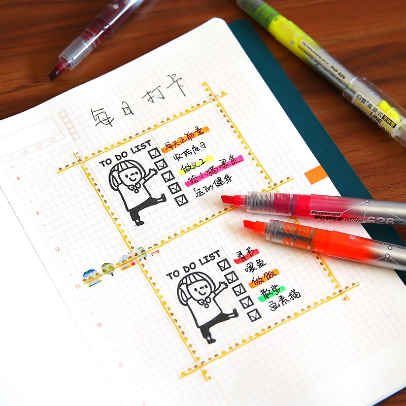 5pcs Power Line Free Ink Color Highlighter Marker ... – Vicedeal